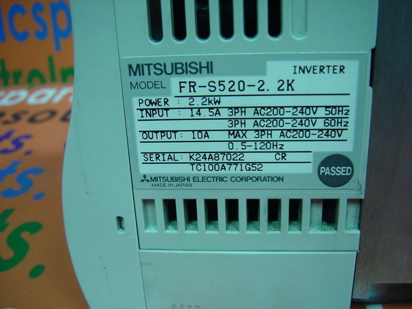 Mitsubishi INVERTER FR-S520-2.2K - 裕益科技自動化設備可程式編碼器PLC分散式控制系統DCS